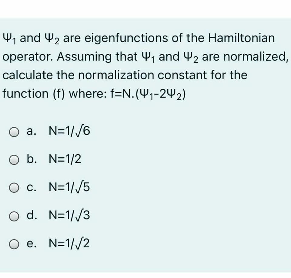 Solved V, and V2 are eigenfunctions of the Hamiltonian | Chegg.com