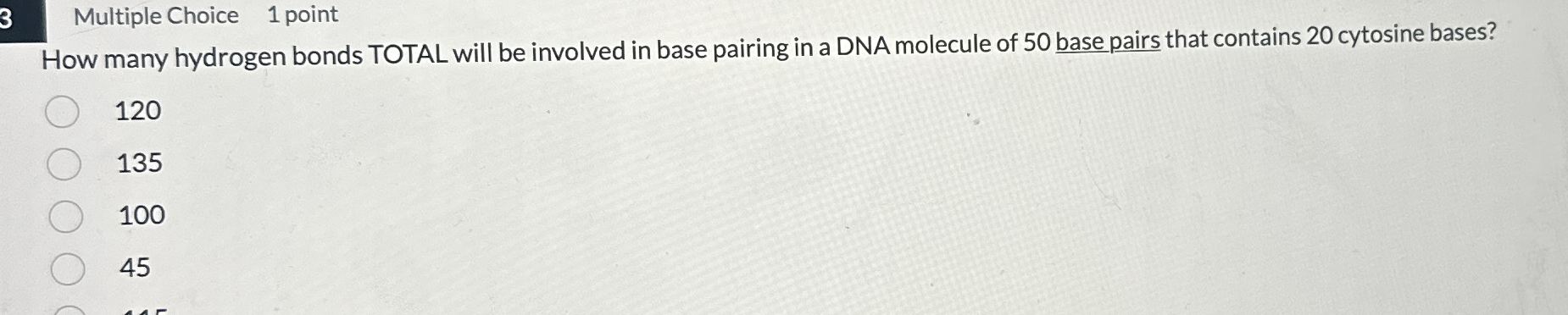 Solved 3Multiple Choice 1 pointHow many hydrogen bonds | Chegg.com Solved 3Multiple Choice 1 pointHow many hydrogen bonds | Chegg.com