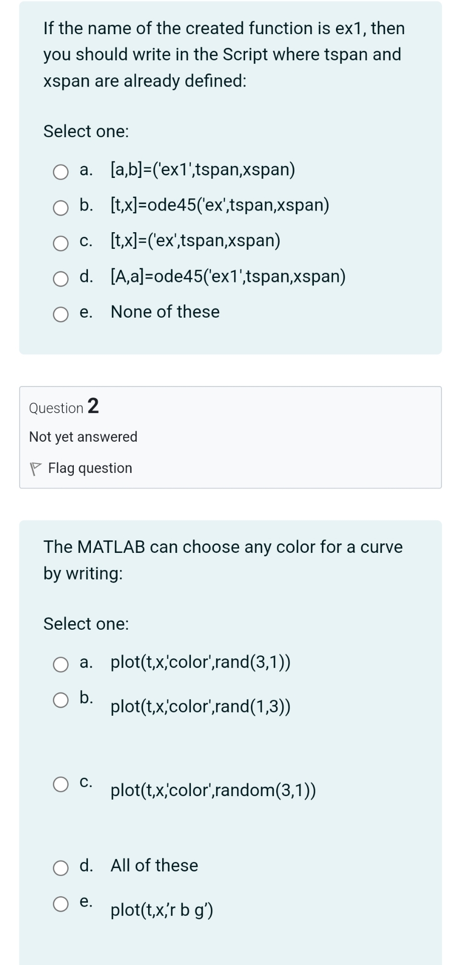 Solved solve the 2 ﻿question and choose the right answer | Chegg.com