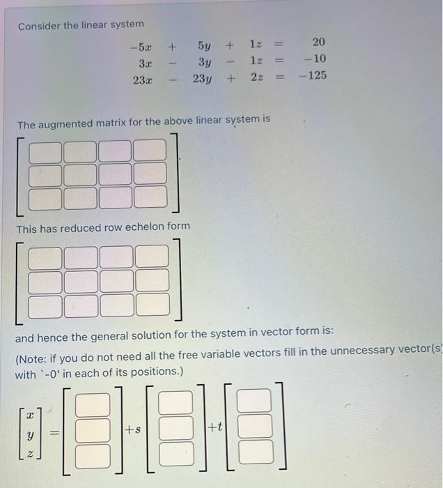 Solved Consider the linear system | Chegg.com