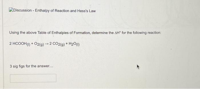 Solved Discussion - Enthalpy of Reaction and Hess's Law | Chegg.com