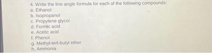 4. Write the line angle formula for each of the | Chegg.com
