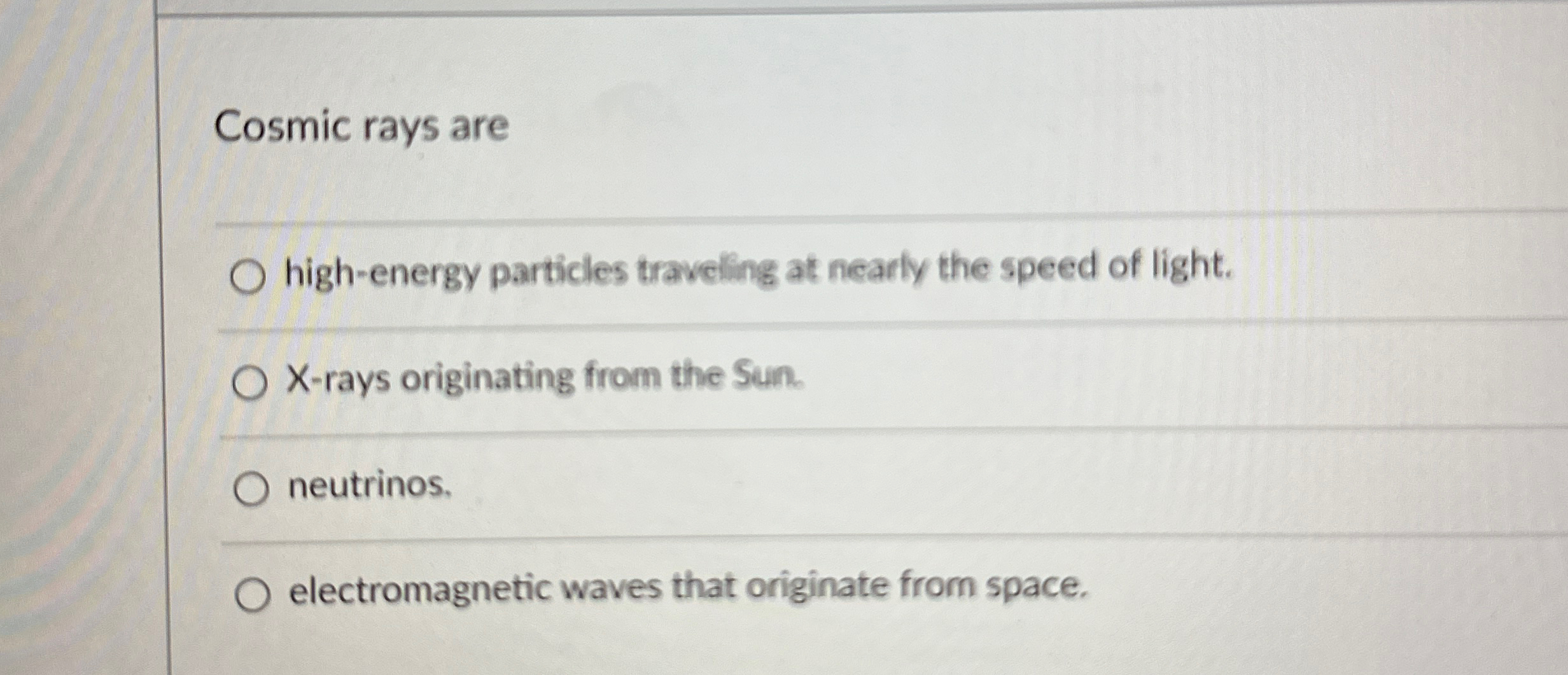 Solved Cosmic rays arehigh-energy particles traveling at | Chegg.com