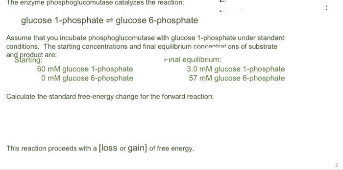Solved The enzyme phosphoglucomutase catalyzes the reaction: | Chegg.com