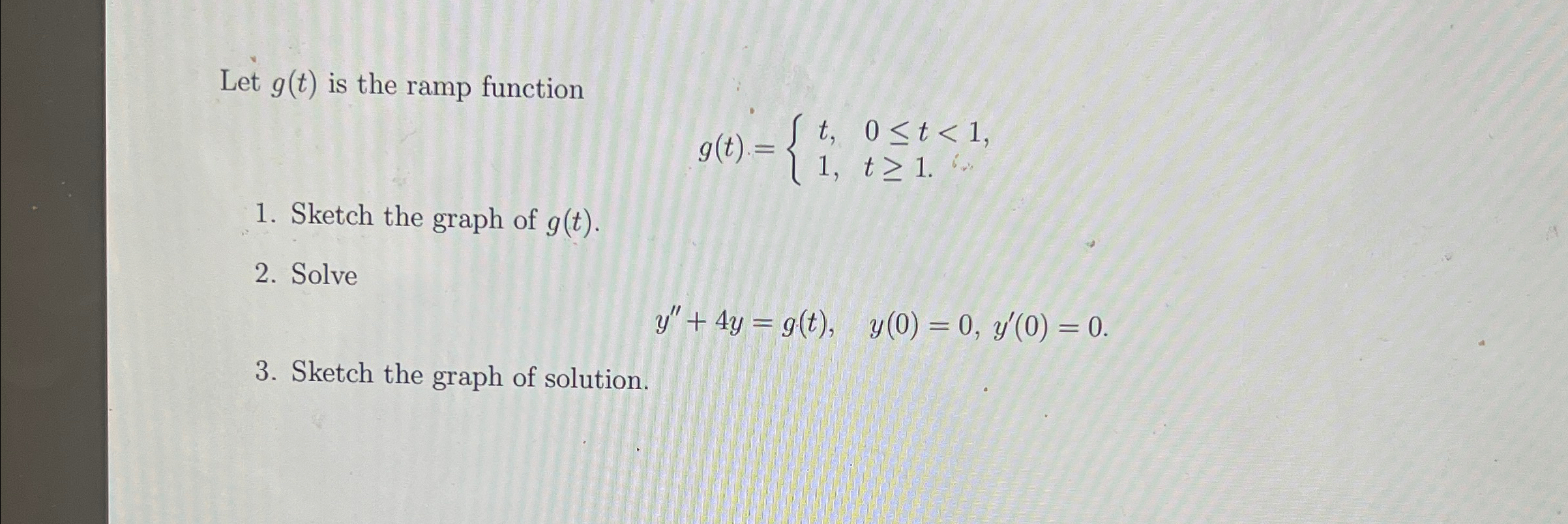 Let g(t) ﻿is the ramp | Chegg.com