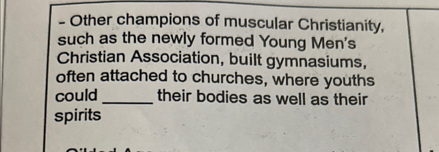 Solved Other champions of muscular Christianity, such as the | Chegg.com