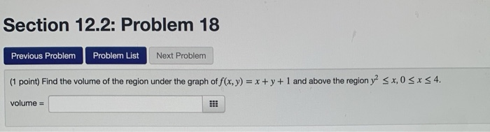 Solved Section 12.2: Problem 18 Previous Problem Problem | Chegg.com