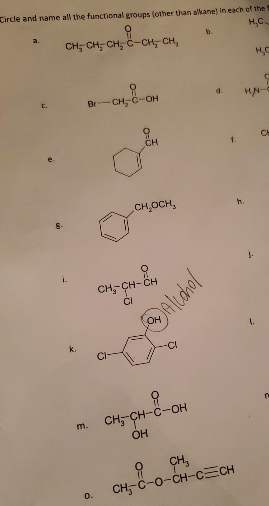 Solved circle and name all the functional groups in each | Chegg.com