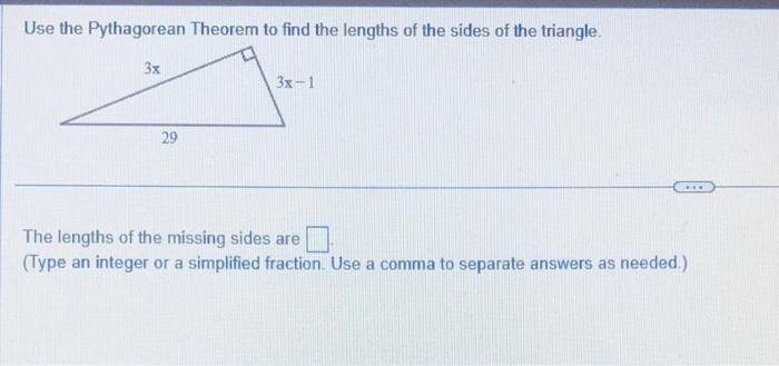 Solved Use the Pythagorean Theorem to find the lengths of | Chegg.com