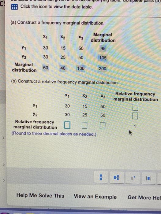 Solved C! parts a Click the icon to view the data table. (a) | Chegg.com