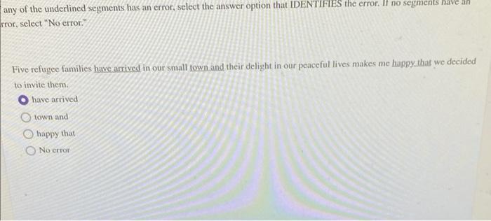 any of the underlined segments has an error, select | Chegg.com