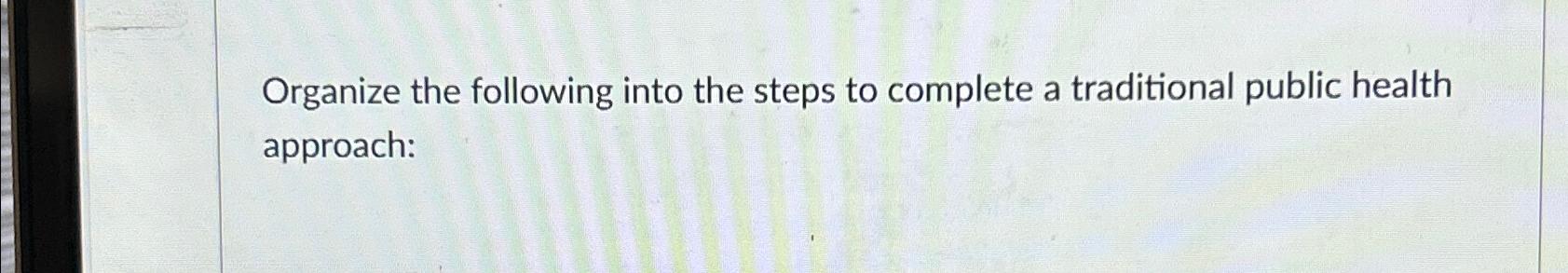 Solved Organize the following into the steps to complete a | Chegg.com