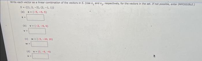 Solved Write each vector as a linear combination of the | Chegg.com