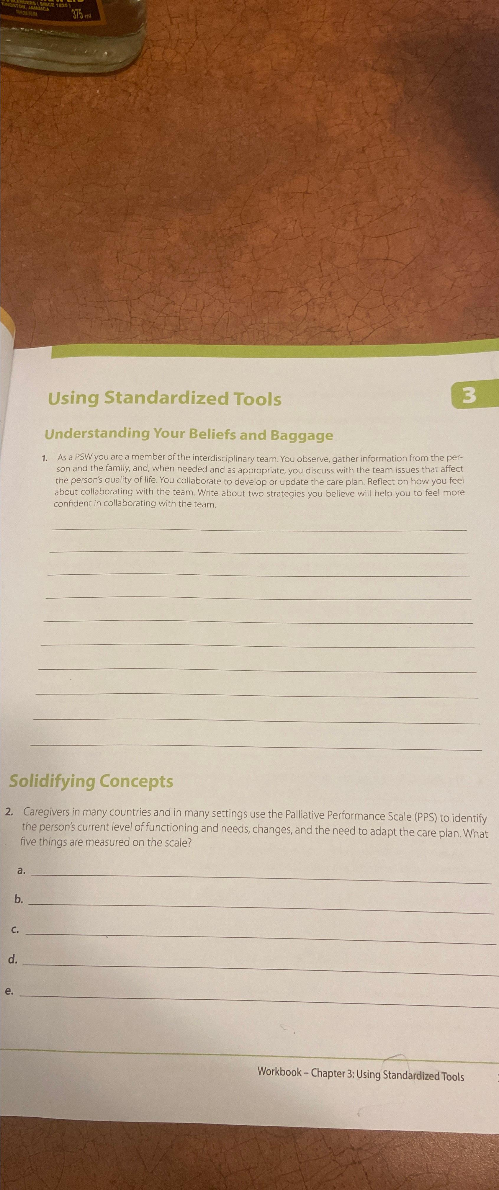 Solved Using Standardized Tools3Understanding Your Beliefs | Chegg.com