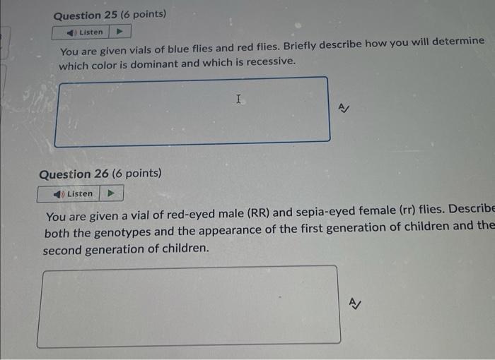 Solved You are given vials of blue flies and red flies. | Chegg.com