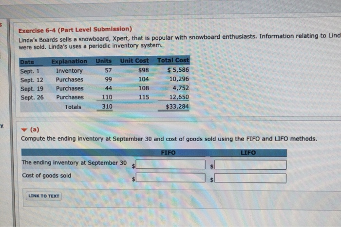 Solved Exercise 6-4 (Part Level Submission) Linda's Boards | Chegg.com