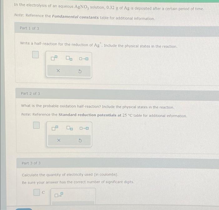 Solved In the electrolysis of an aqueous AgNO3 solution, | Chegg.com