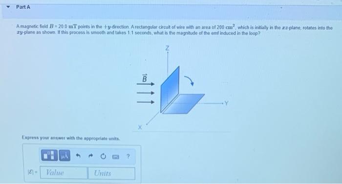 Solved A magnetic feld B=20.0mT points in the +y-direction. | Chegg.com