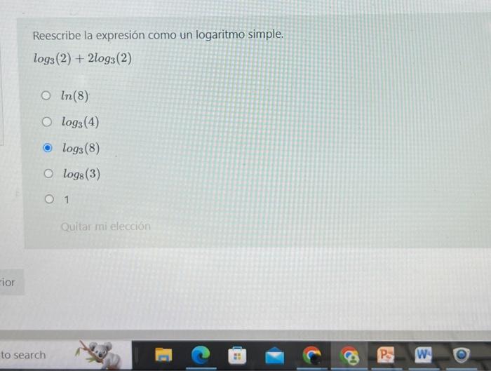 Solved Reescribe la expresión como un logaritmo simple. | Chegg.com