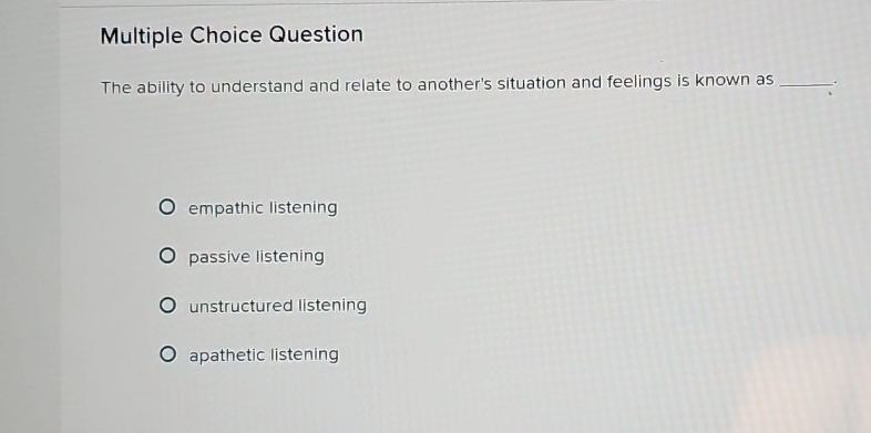 Solved Multiple Choice QuestionThe ability to understand and | Chegg.com