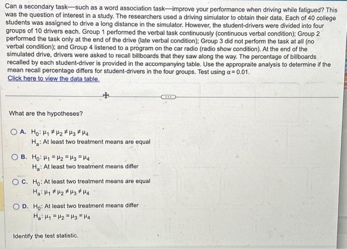 Solved Can a secondary task - such as a word association | Chegg.com