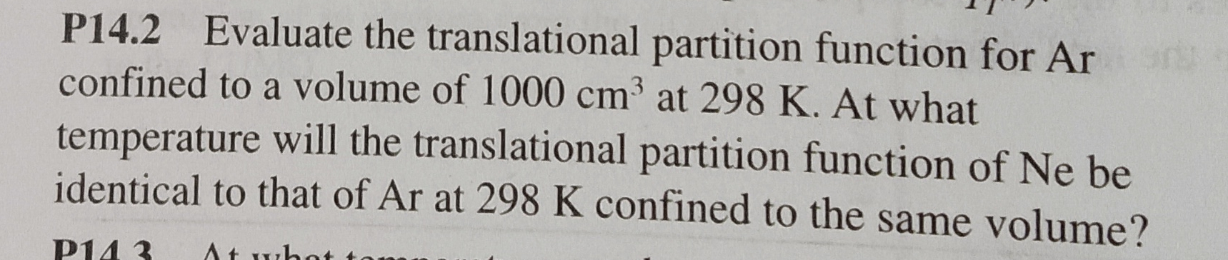 Solved P14 2 evaluate The Translational Partition Function