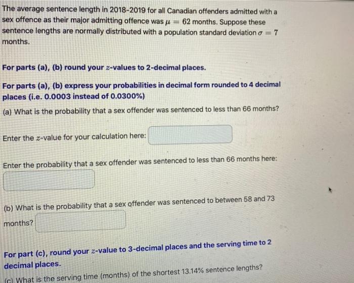 Solved The average sentence length in 2018-2019 for all | Chegg.com