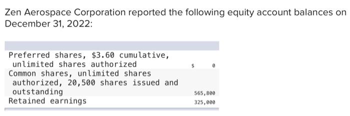 Solved Zen Aerospace Corporation reported the following | Chegg.com