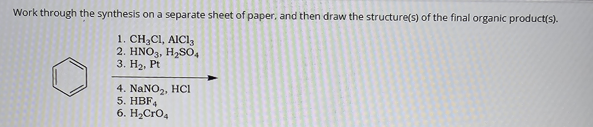 Solved Work through the synthesis on a separate sheet of | Chegg.com