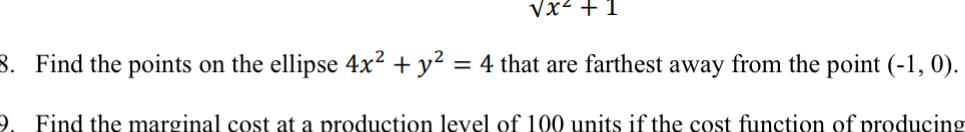 Solved Find the points on the ellipse 4x2+y2=4 ﻿that are | Chegg.com