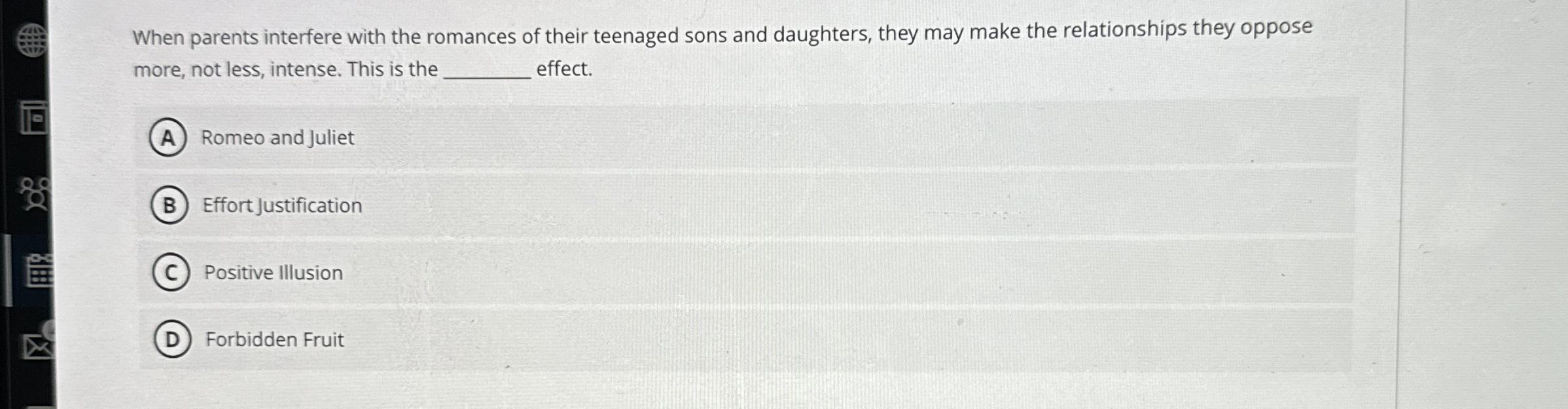 Solved When parents interfere with the romances of their | Chegg.com