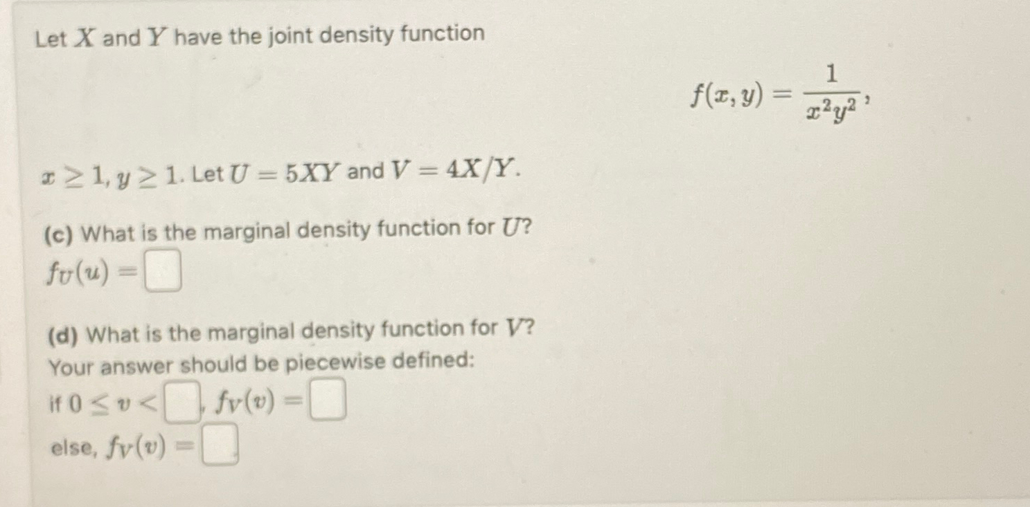 Solved Let x ﻿and Y ﻿have the joint density | Chegg.com