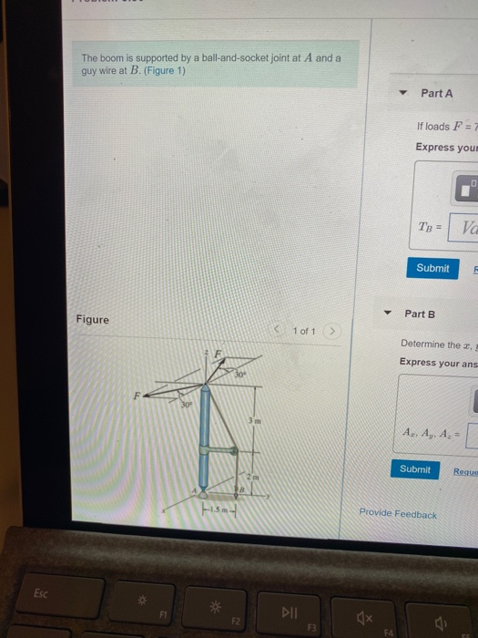 Solved The boom is supported by a ball-and-socket joint at A | Chegg.com