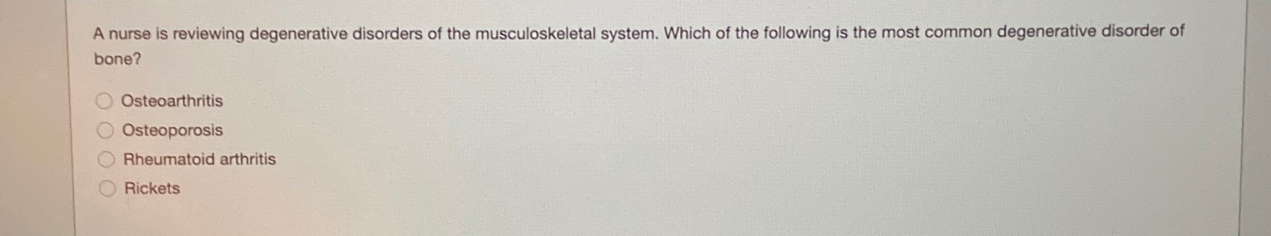 High Quality SOLUTION A nurse is reviewing degenerative disorders of the | Chegg.com