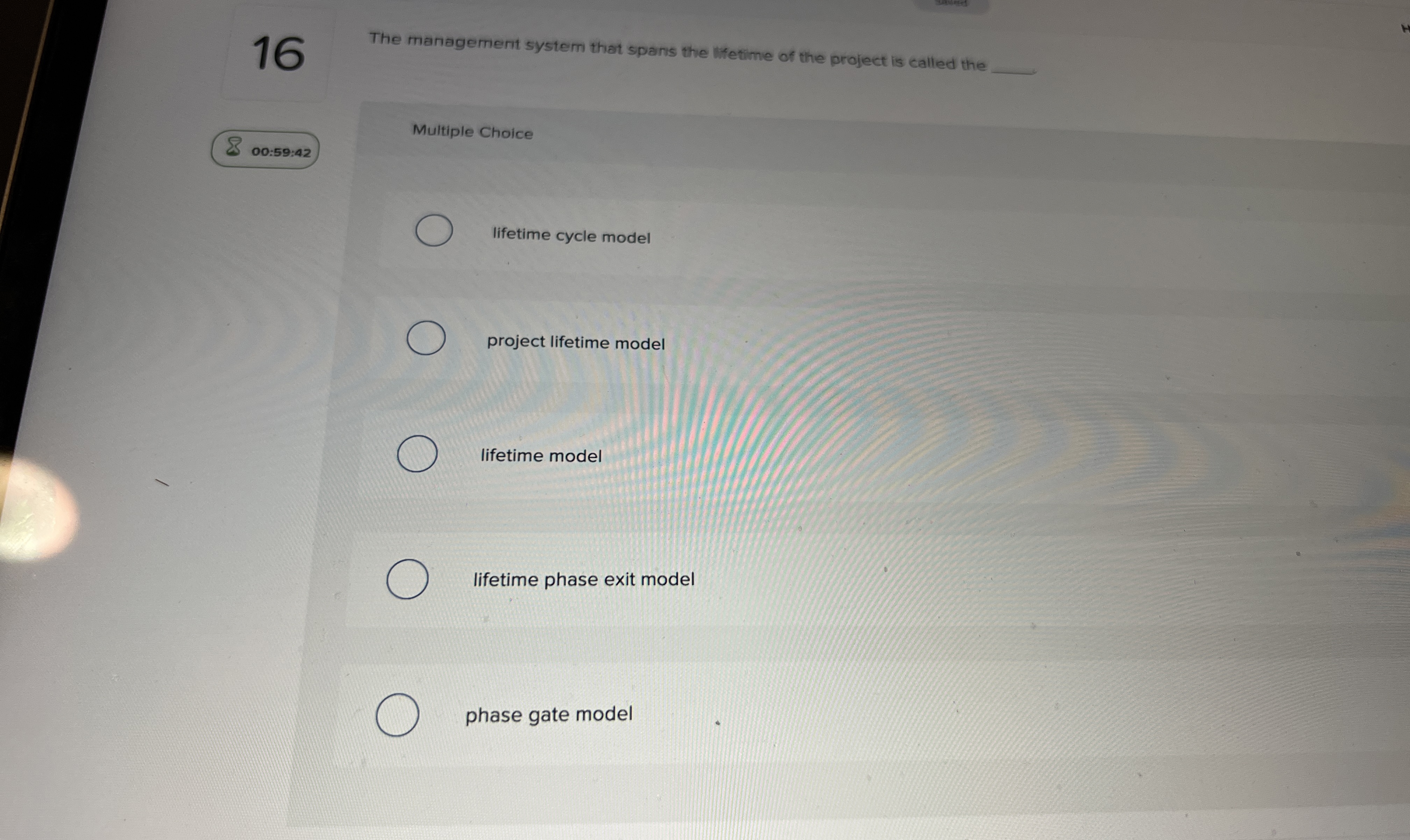 Solved 16The management system that spans the lifetime of | Chegg.com