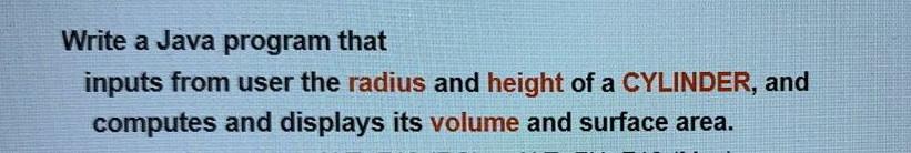Solved Write a Java program that inputs from user the radius | Chegg.com