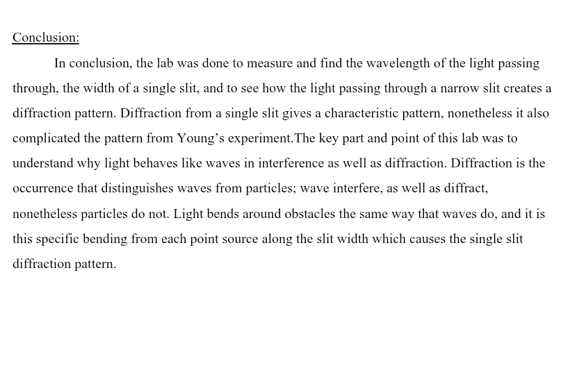 Solved Conclusion:In conclusion, the lab was done to measure | Chegg.com