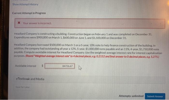 Solved Headland Company is constructing a building. | Chegg.com