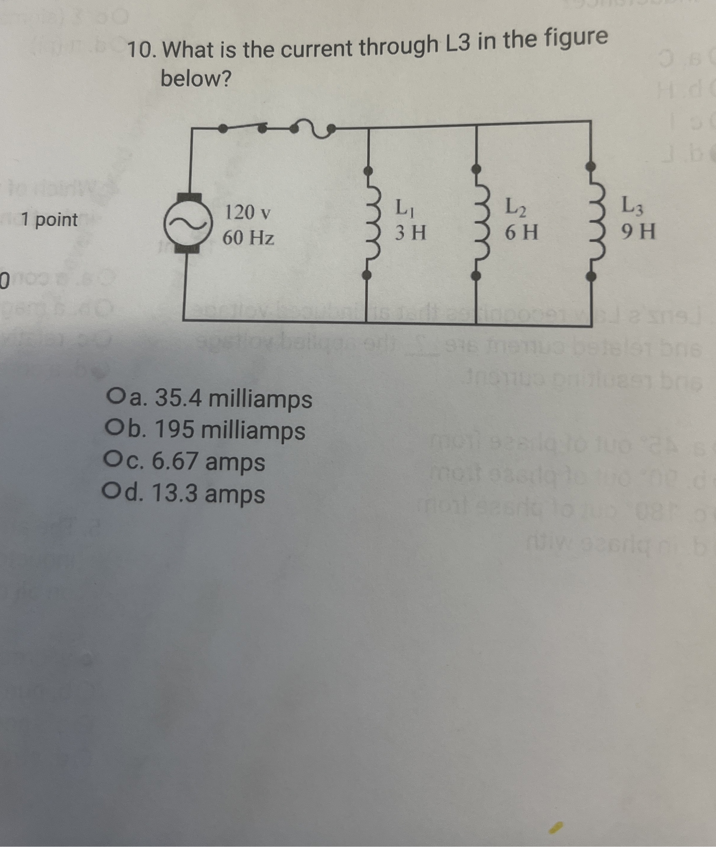 Solved What is the current through L3 ﻿in the figure below?1 | Chegg.com