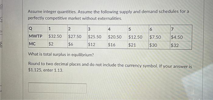 Solved Assume integer quantities. Assume the following | Chegg.com