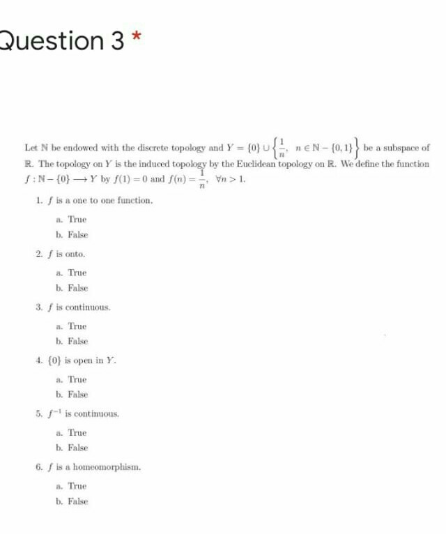 Solved Question 3 Let N be endowed with the discreto | Chegg.com
