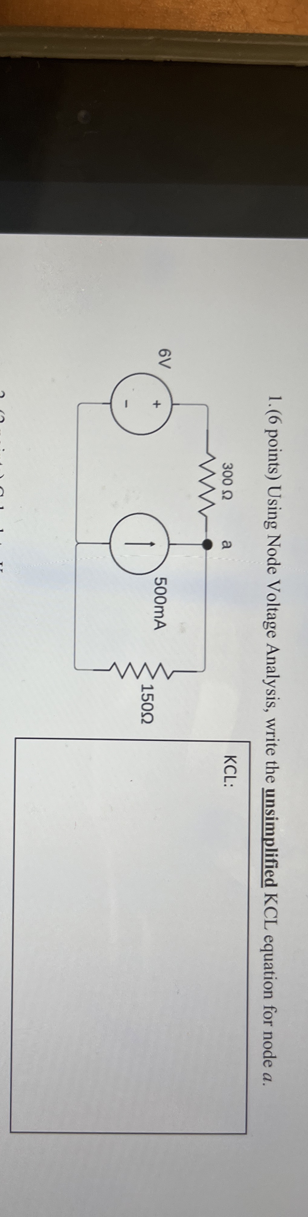 Solved (6 ﻿points) ﻿Using Node Voltage Analysis, write the | Chegg.com