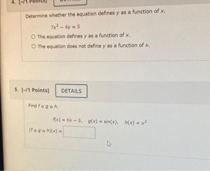 Solved Determine Whether The Equation Defines Y As A