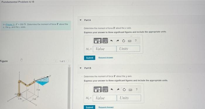 Solved 7. Tuey and tie t axei. Determine the moment of force | Chegg.com