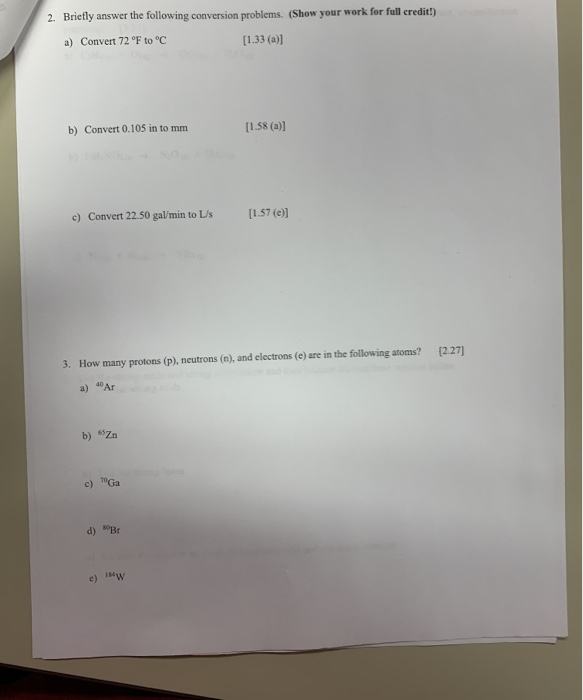 Solved 2 Briefly Answer The Following Conversion Problems Chegg Solved 2 Briefly Answer The Following Conversion Problems Chegg