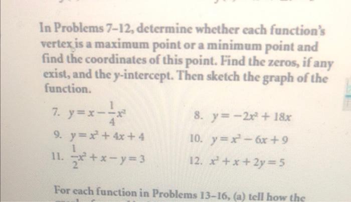 Solved In Problems 7-12, determine whether each function's | Chegg.com