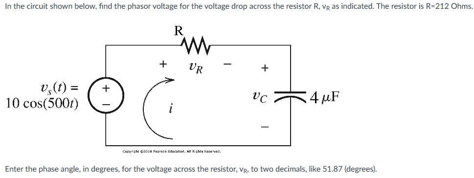 Solved In ﻿the circuit shown below, find the phasor voltage | Chegg.com