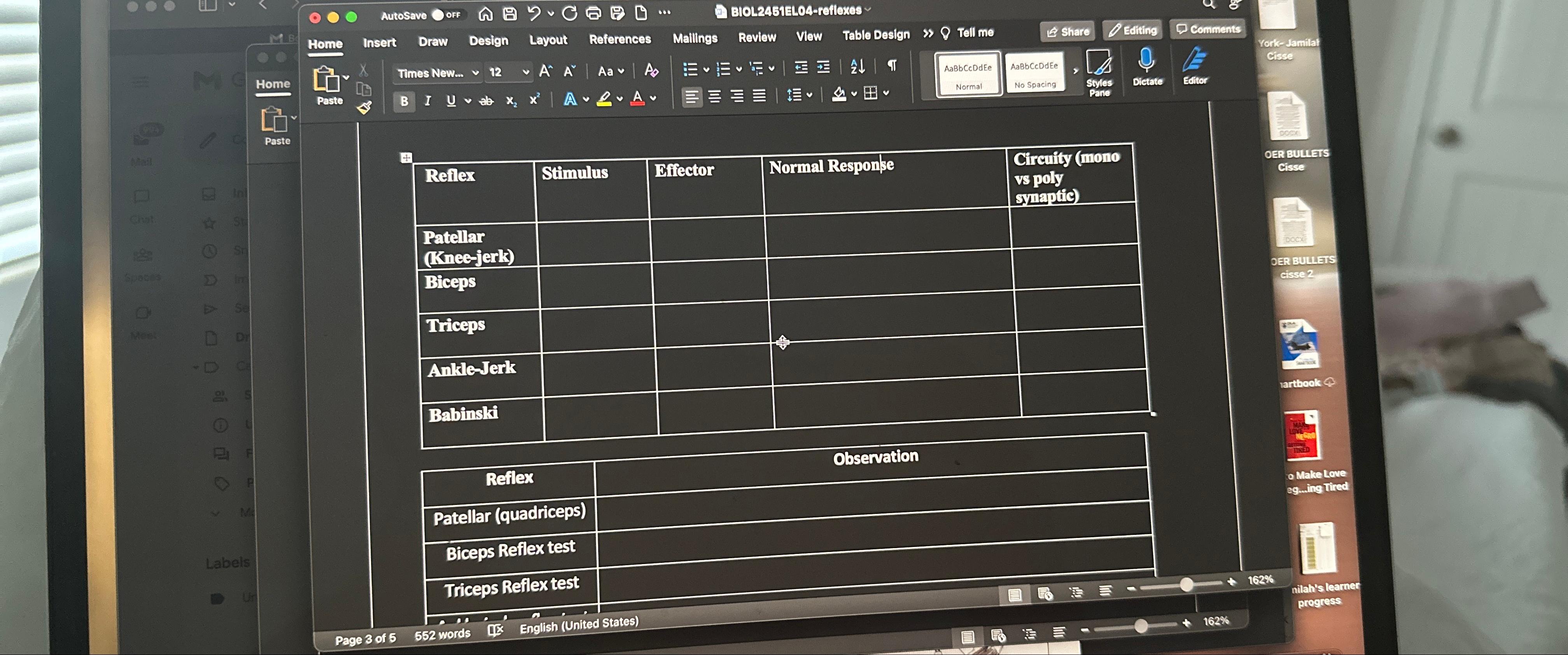 \table[[Reflex,Stimulus,Effector,Normal | Chegg.com