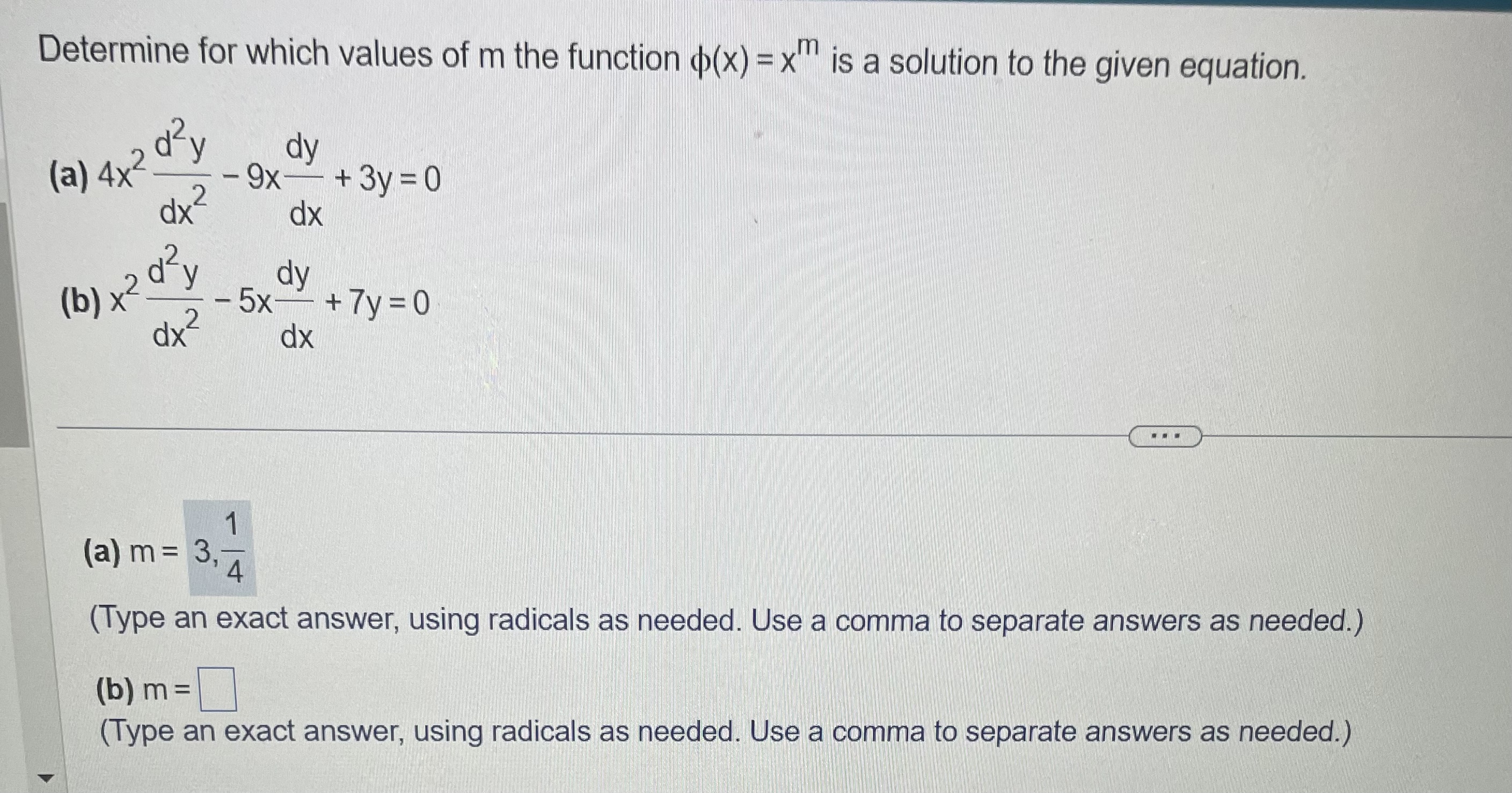 Solved Determine for which values of m ﻿the function φ(x)=xm | Chegg.com