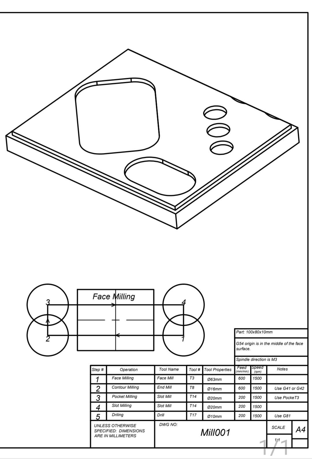 Can you write the milling G-code for this | Chegg.com